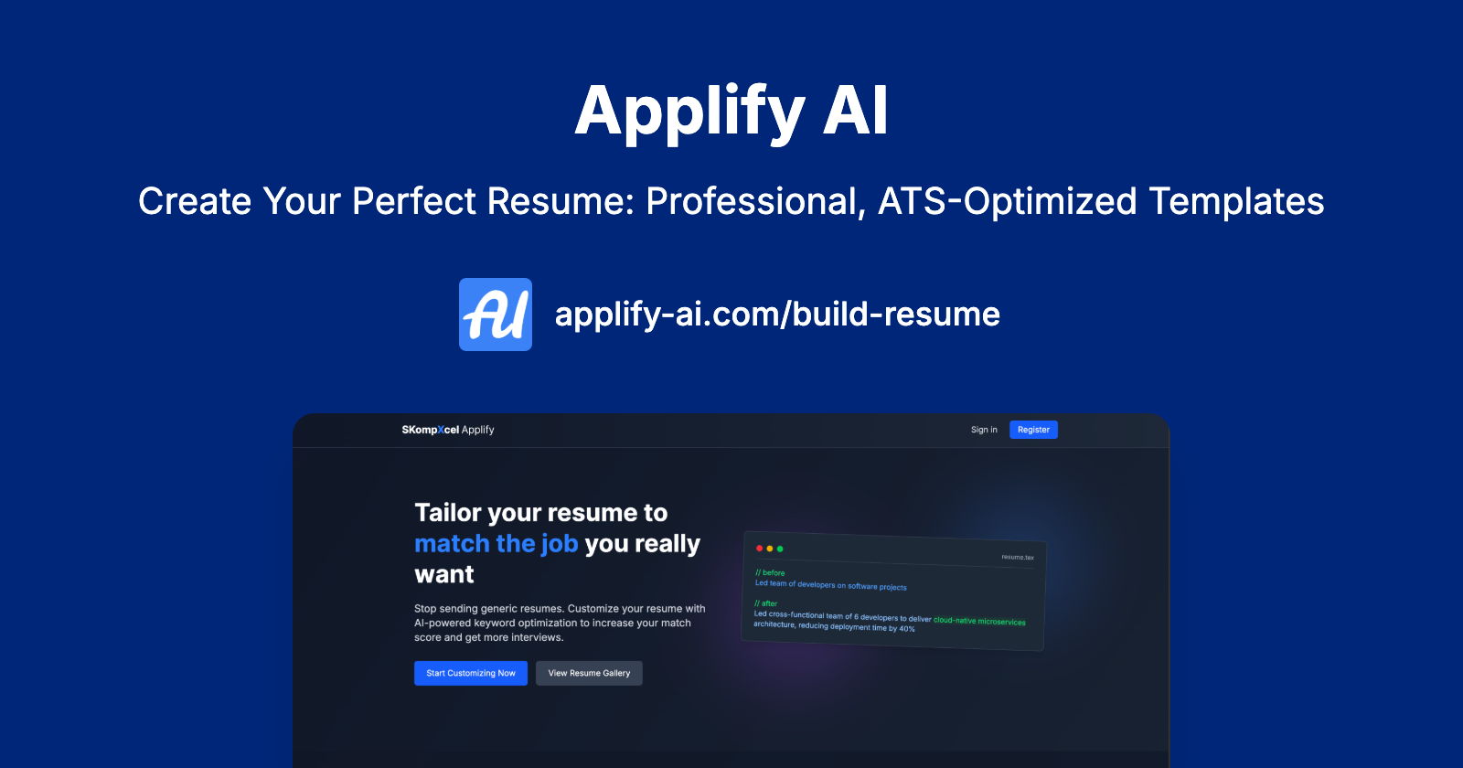 Build Your Resume | Applify AI | Applify AI